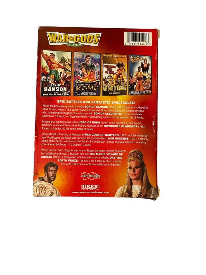 War Gods Collection (DVD, 1959) 8 movie 4 Disc Set Retromedia 60s ...