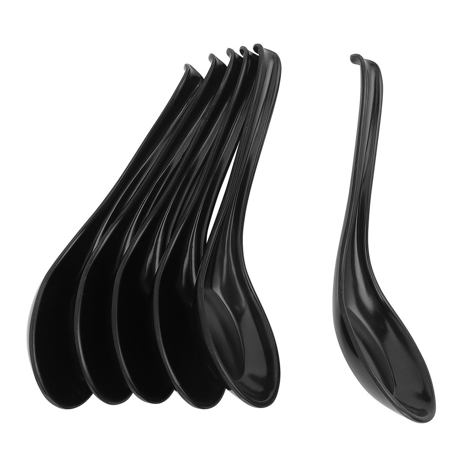 Soup Spoons,6 Pcs Japanese Spoons Rice Spoons Chinese Asian Soup ...