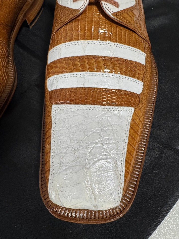 David Eden Shoes Mens Size 9 Genuine Crocodile Lizard Exotic Dress ...