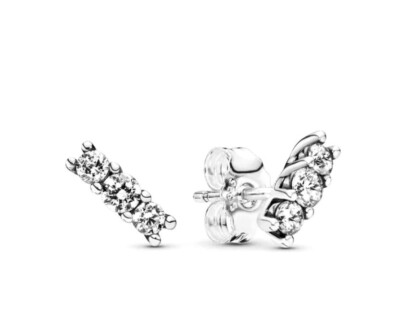 Pandora Ohrringe 290725CZ funkelnde Ohrstecker 925 Sterling Silber Neu ...