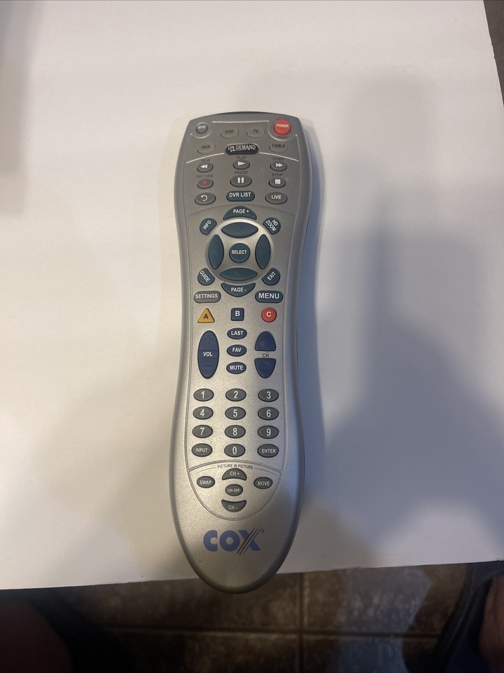 Genuine COX Cable Box TV DVR Remote Control RC1675604/35 URC 7820BP-1 ...
