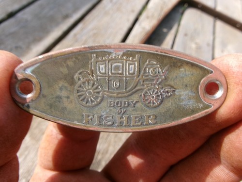1930'S 1940'S VINTAGE FISHER BODY TAG GM ORIGINAL CHEVY PONTIAC BUICK ...