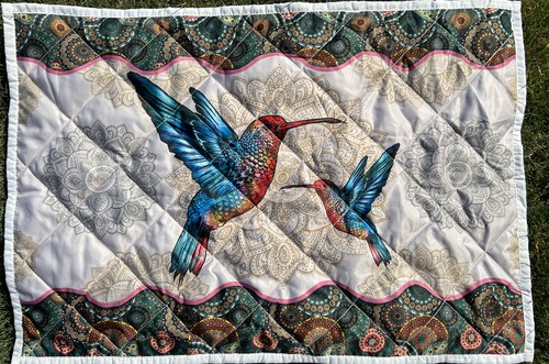 Hummingbird Pillow Shams Floral Paisley Medallions Nature-Core Garden ...