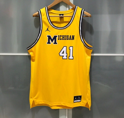 JORDAN MICHIGAN WOLVERINES #41 NCAA MENS RETRO THROWBACK BASKETBALL ...