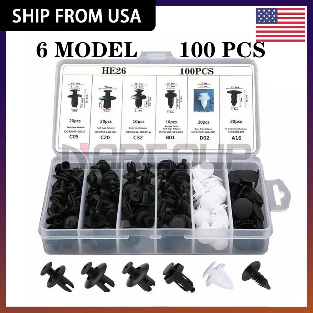 OEM Replacement Push Pins Nissan Fastener Clip Set - 100pcs Push Type ...