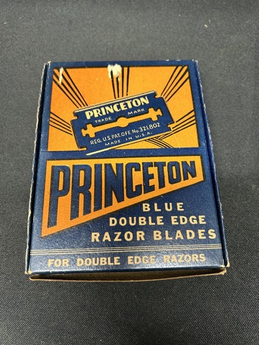 vtg NOS PRINCETON Razor Blades Store Display Box 20 packs Shaving New ...