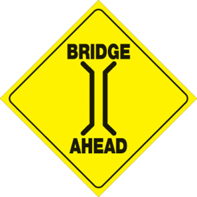 VOSS SIGNS 408 BRIA YR YELLOW PLASTIC REFLECTIVE SIGN 12" BRIDGE | eBay