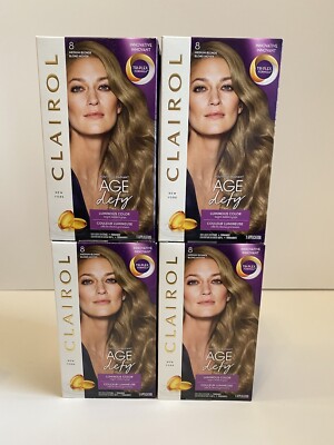 4x Clairol Expert Age Defy Hair Color Dye 8 Medium Blonde Pantene Pro V ...