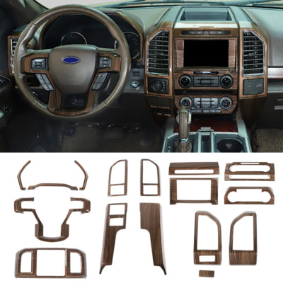 16x Wood Grain Interior Front Center Console Full Trim Kit for Ford ...
