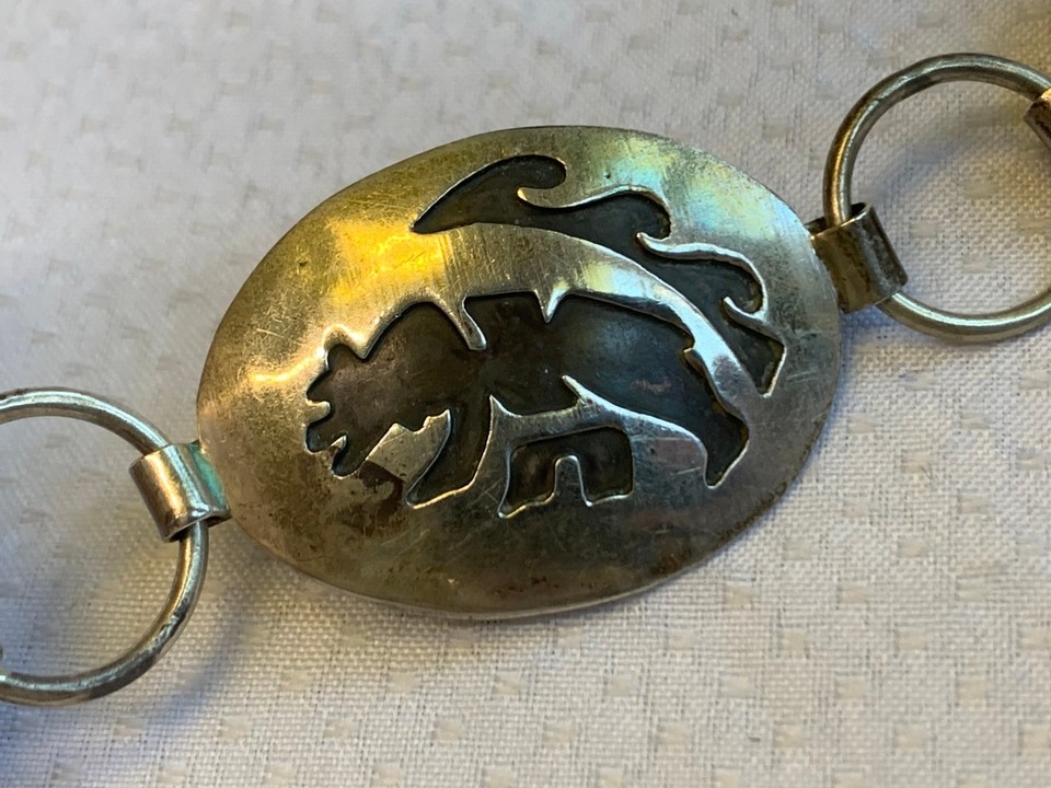 Sterling Silver Signed ZK Belt 35" Native American Style Hook Clasp 108 ...