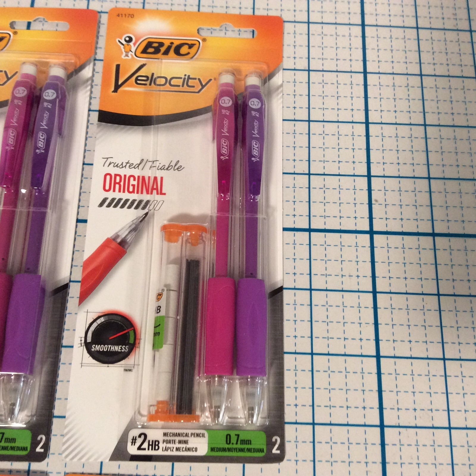 Mechanical Pencils BIC Velocity Set of 6 Packs - 3 Blue/Orange & 3 Pink ...