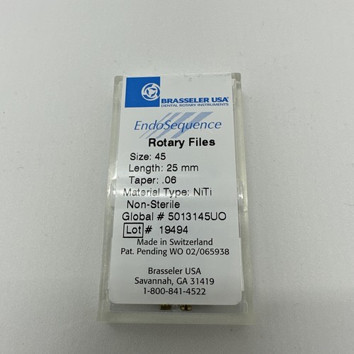 BRASSELER EndoSequence NiTi Rotary Files - Size 45 - .06 Taper - 25 mm ...