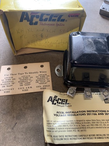 Accel 6v Volt Mechanical Voltage Regulator Harley Panhead Knucklehead ...