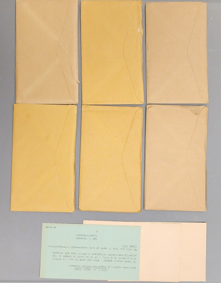 1958 Proof Set Envelope only with cardboards and COA. Issued by US Mint ...