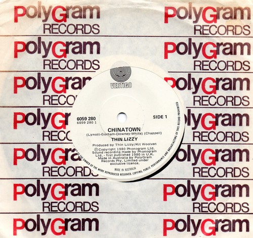 Thin Lizzy CHINATOWN Australian ORIGINAL 1980 VERTIGO Records RARE 7" SINGLE | eBay