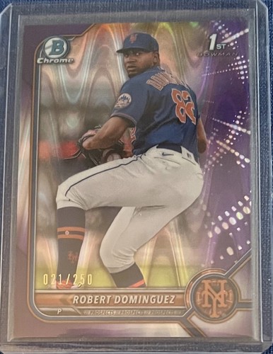 Robert Dominguez 2022 Bowman chrome Prospect 1st Purple Lava Refractor #/250 | eBay