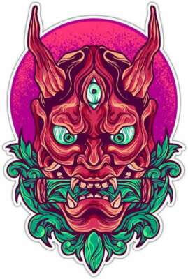 Devil Evil 3 Eyed Eye Satan Hell Car Bumper Window Sticker Decal 4"X5 ...