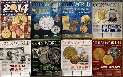 Lot of 8 Issues Coin World Magazine 2014 with Dealer Guide Coins Paper ...