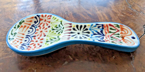 Mexican Pottery Spoon Rest Large Folk Art 10" | eBay