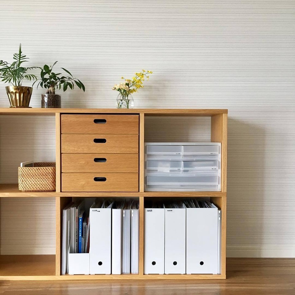 Muji Stacking Chest 4 drawers Oak W14.6×D11×H14.6 inch Veneer Natural ...