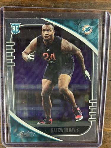 Raekwon Davis Miami Dolphins Football 2020 Panini Absolute Rookie Card ...