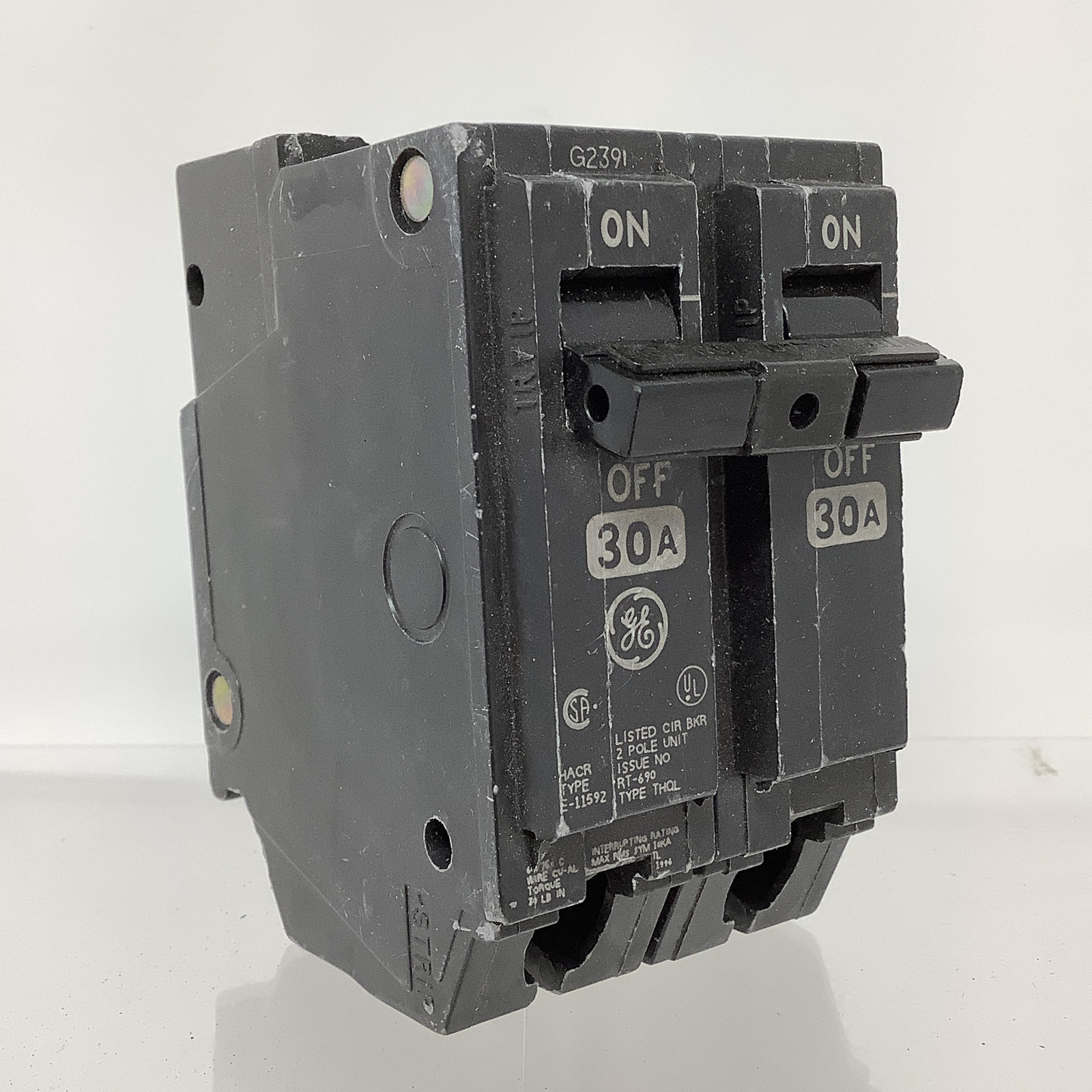 General Electric E11592 Black Removable Double Pole Circuit Breaker 120 ...