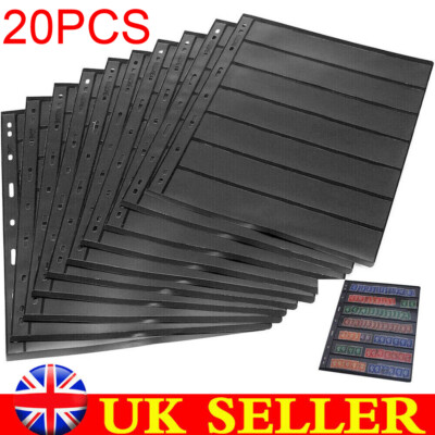 20x Standard Stamp Album Stock Pages Sheets Double Sided 7 Strips 9 ...