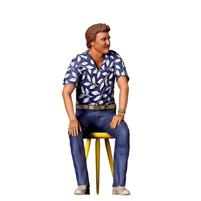 Magnum PI Sitting 3D Resin Print Unpainted Model RR Diorama Figure with ...