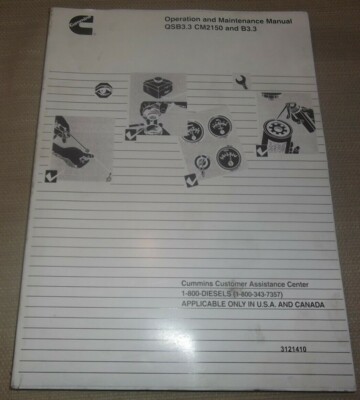 CUMMINS QSB3,3 CM2150 B3.3 ENGINE OPERATOR OPERATION & MAINTENANCE ...