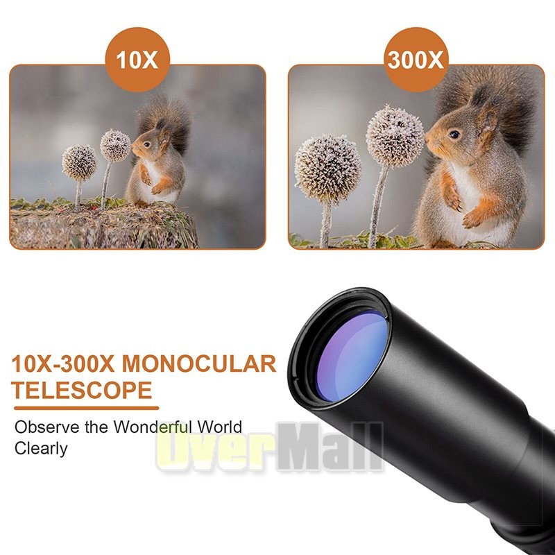 Super High Power 10-300X40mm/80x100 Portable HD Night Vision Monocular ...