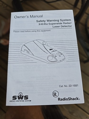 Radio Shack 22-1681 Owners Manual Radar Detector Car X K KA Laser | eBay