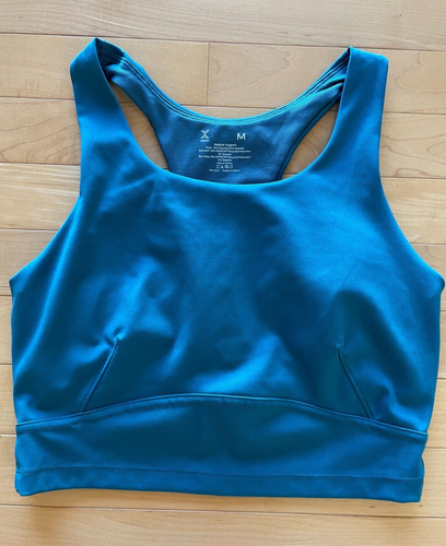 NEW Xersion Long Line Sports Bra in Dragon Fly Blue - Women's Medium | eBay