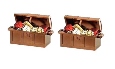☀️NEW! LEGO 2 Mini Treasure Chests Each with four gold coins & four Red ...