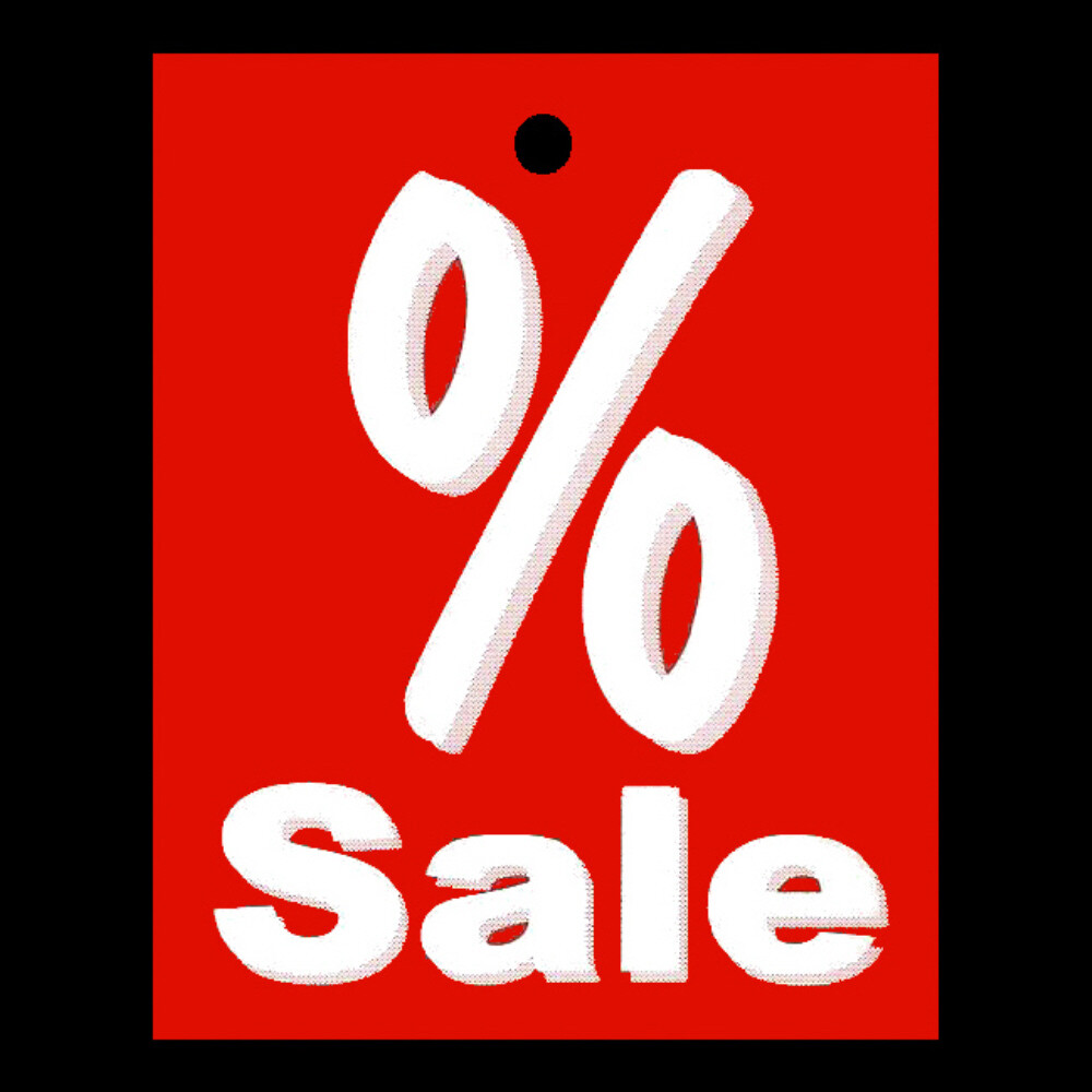 EE633= 1 Karton Aktionsetiketten 40x50 Druck % Sale rot Preis Hänge ...