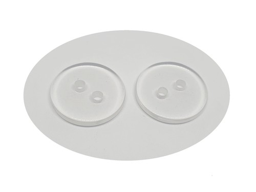 10 BOUTONS Acrylique TRANSPARENT rond 15 mm 2 trous - creation couture ...