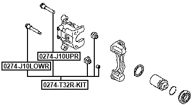 Rear Caliper Slide Pin Kit For Nissan Febest 0274-T32R-KIT OEM 44141 ...