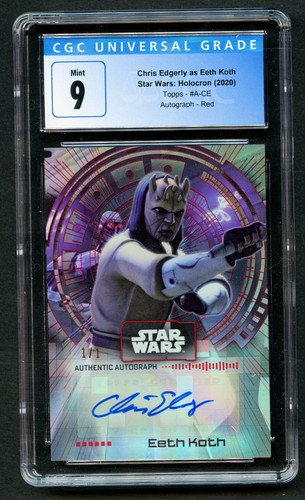 Chris Edgerly as Eeth Koth Star Wars Holocron 2020 Topps autographe ...