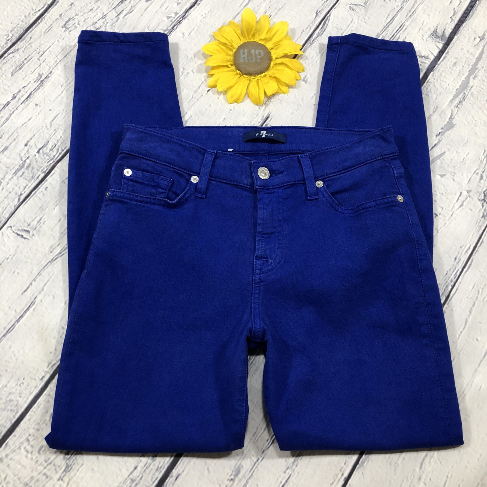 7 FOR ALL MANKIND Skinny Jeans Womens Size 25/2 Stretch Blue Soft Denim ...