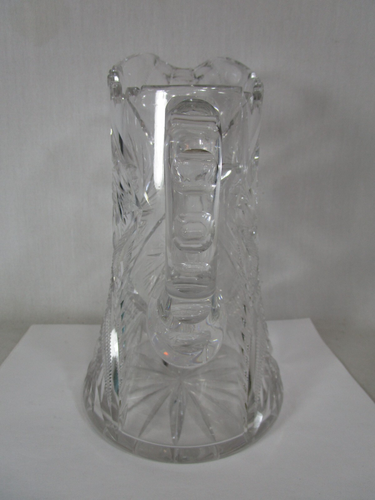 Antique Cut Crystal ABC Glass Water Pitcher Heavy 9.5 inch | eBay