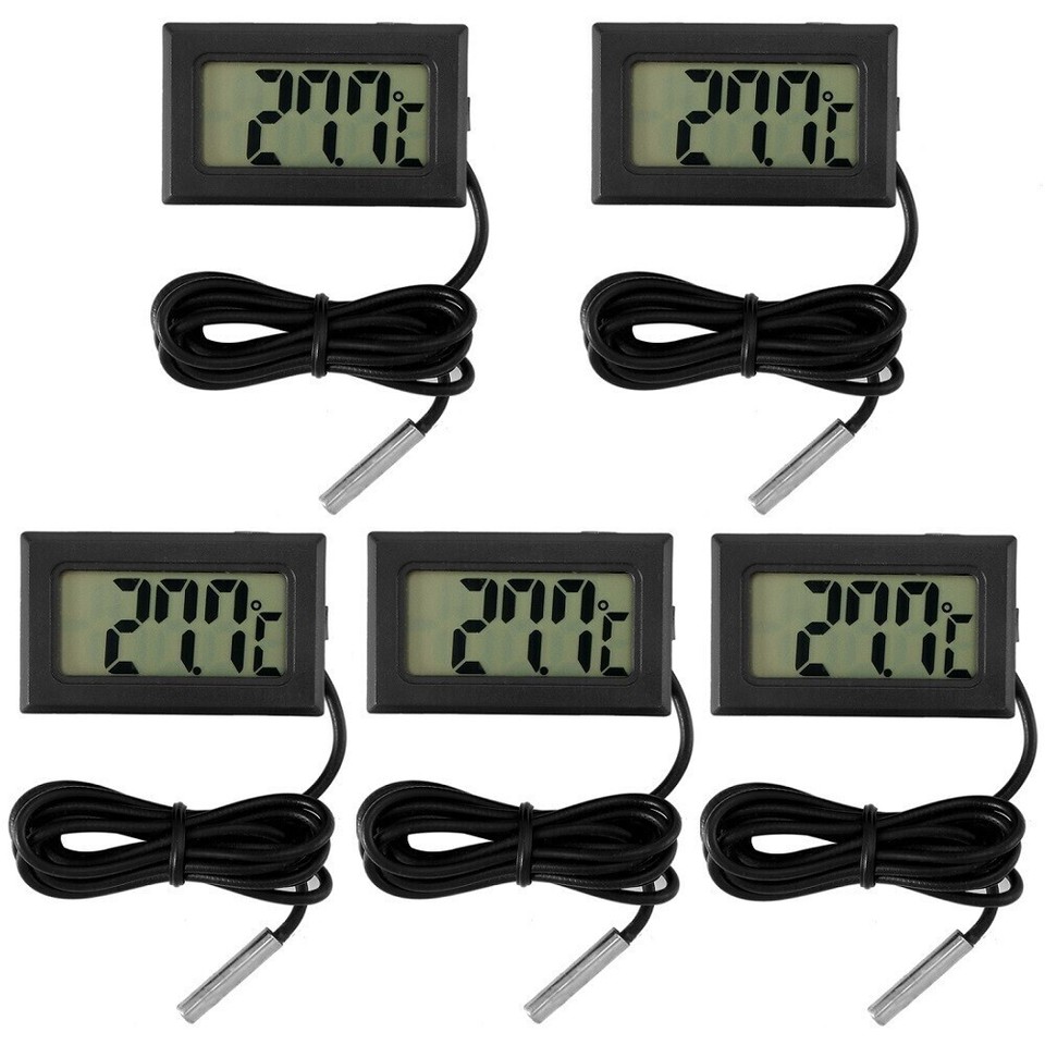 5Pcs Mini Digital LCD Thermometer Temperature Meter Gauge Probe Sensor ...