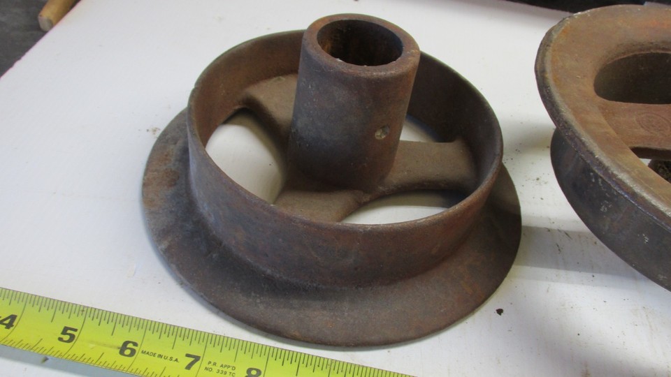 3 Old Different Pair Mining Ore Car Railroad Type Cart Wheel Craft Base ...