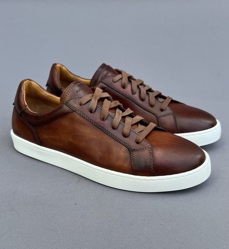 MAGNANNI Costa Lo Men’s Leather Sneakers Cognac (Brown) 8.5 US Size NEW ...