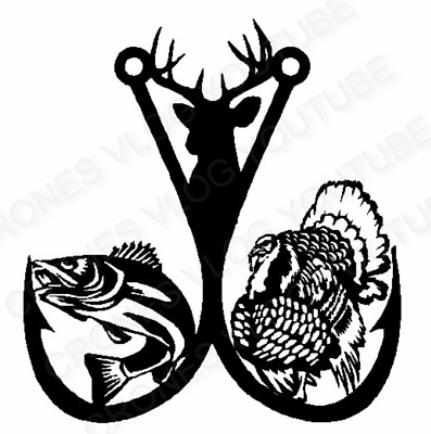 "Hunting Buck Deer Fishing Hook Turkey Hunter Heartbeat Decal/Sticker ...