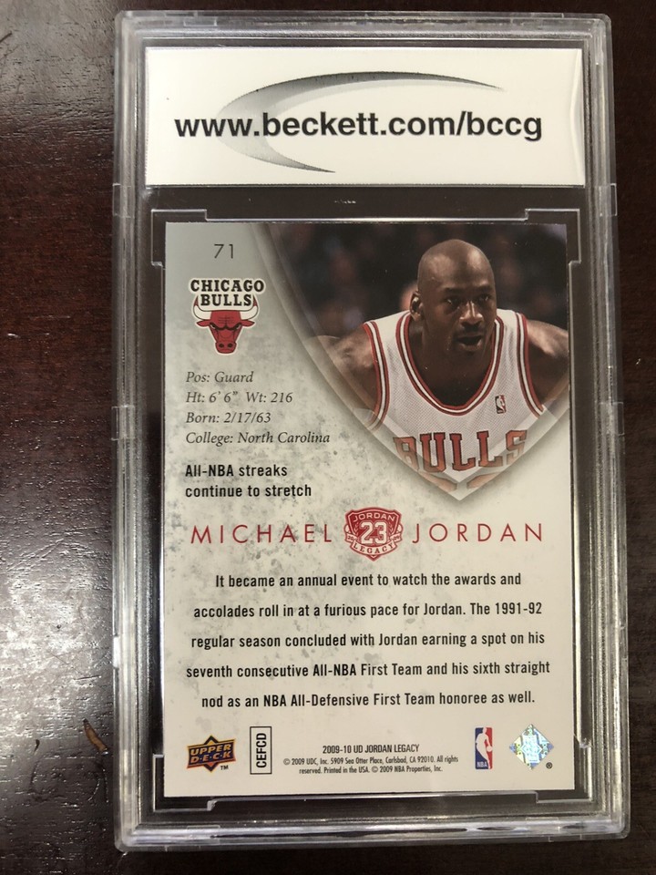 2009-10 Upper Deck MJ LEGACY COLLECTION GOLD Michael Jordan Card #71 ...
