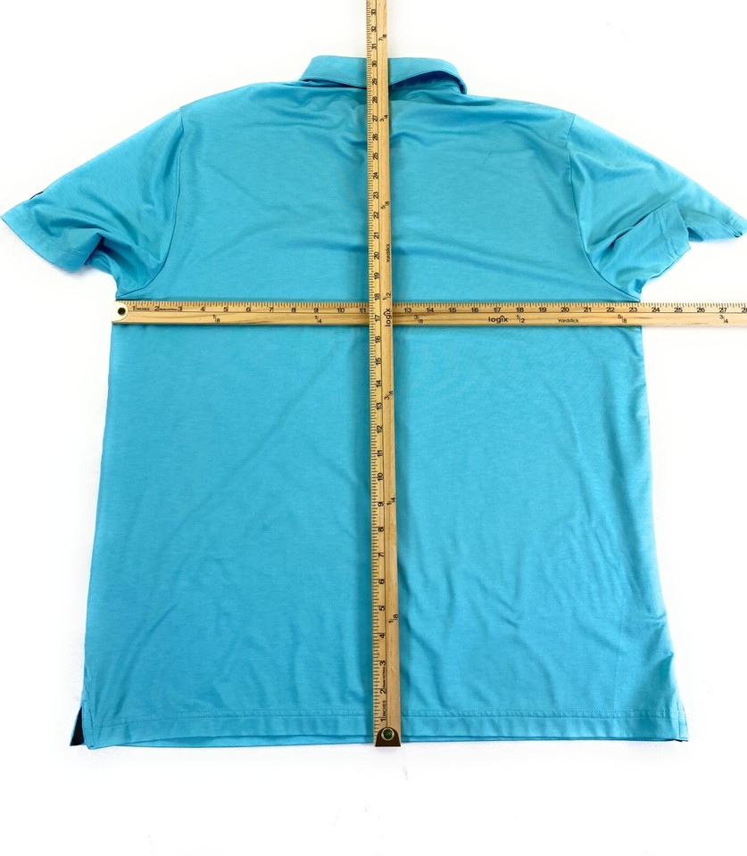 Under Armour Men Loose HeatGear Course Logo Performance Blue Golf Polo ...