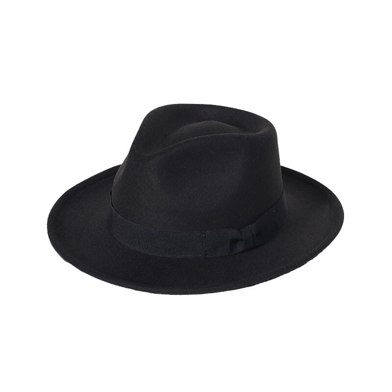 Van Der Linn Men Fedora Hat Jazz Felt Fedora Elegant Ribbon Trilby Hat ...