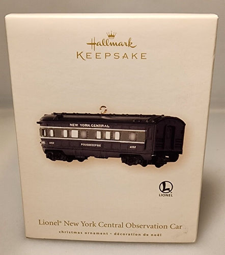 LIONEL N SCALE HALLMARK TRAIN ORNAMENT NEW YORK CENTRAL OBSERVATION CAR ...