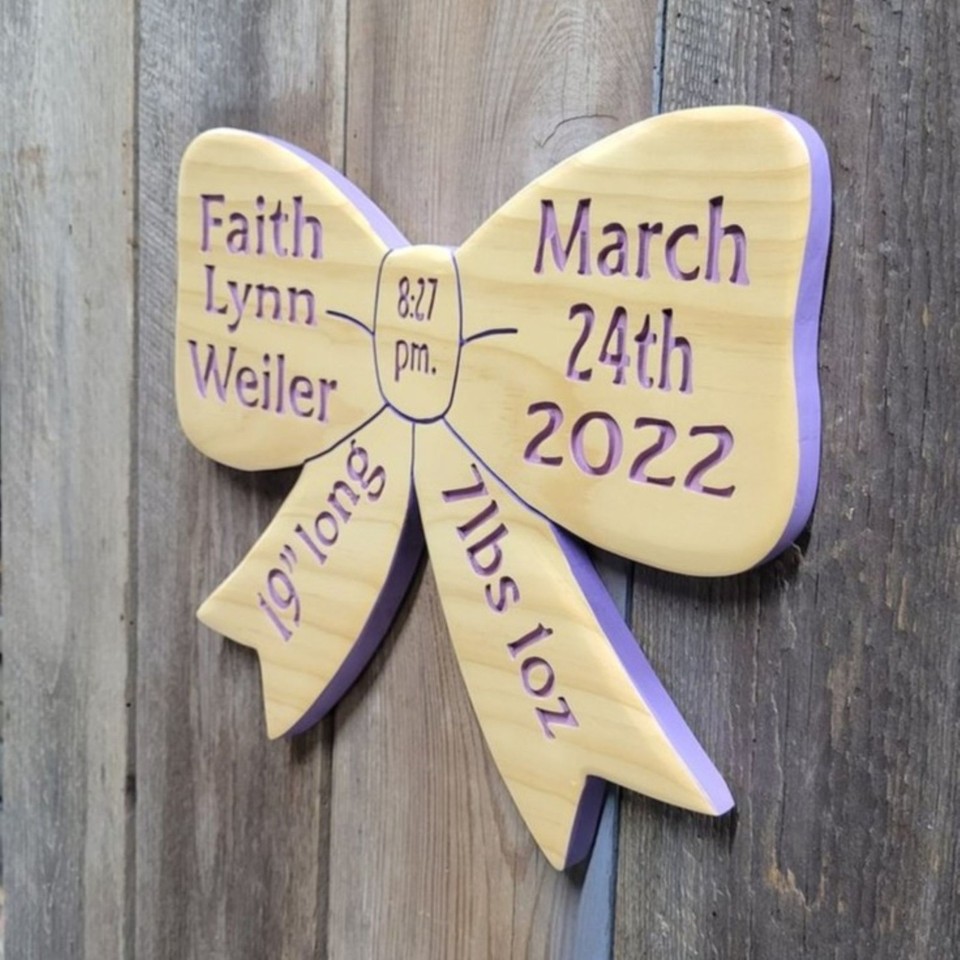 Personalized Baby Birth Announcement Stats Carved Wooden Sign Nursery ...