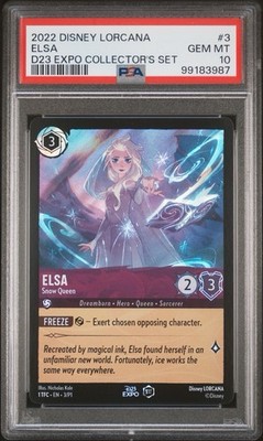 Disney Lorcana Elsa Snow Queen D23 Expo 2022 1st Edition Promo 3 PSA 10 ...