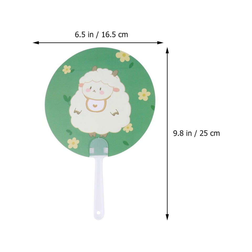 24pcs Adorable Summer Cartoon Pattern Fan Small Size Round Shape Fan ...